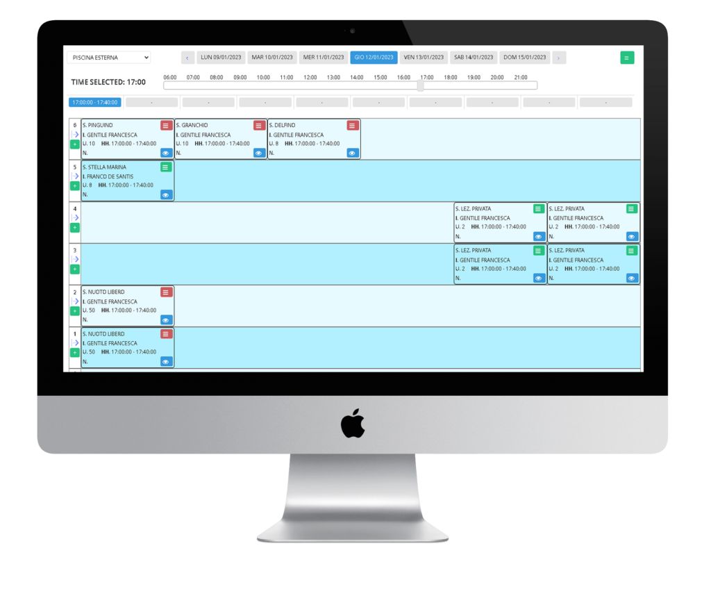 Gestione del Piano Vasca - Software Gestionale Controllo Accessi